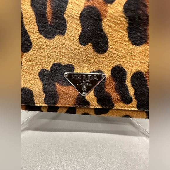 Prada | Bags | Prada Cheetah Print Authentic Calf Hair Trifold Wallet ...